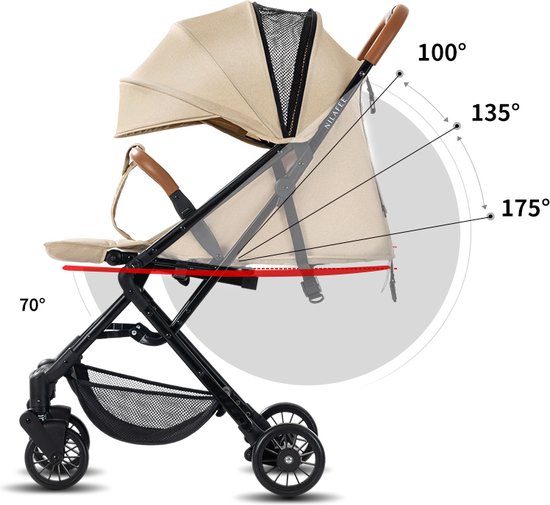 NilaFee New Buggy - One Hand Folding - 3 Slaapstanden - Wandelwagen tot ...