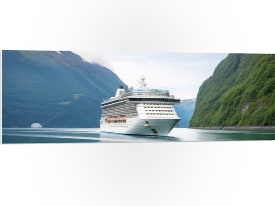 PVC Schuimplaat - Groot Cruiseschip op het Water - 120x40 cm Foto op ...