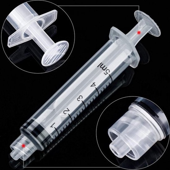 Kbstronics Injectiespuit - 5ML - Doseerspuit - Injectiespuit Zonder ...