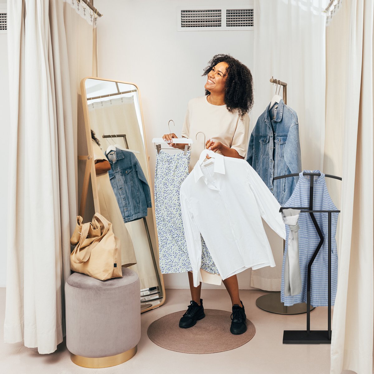 Relaxdays dressboy slaapkamer - zwart - modern - kledingstandaard ...