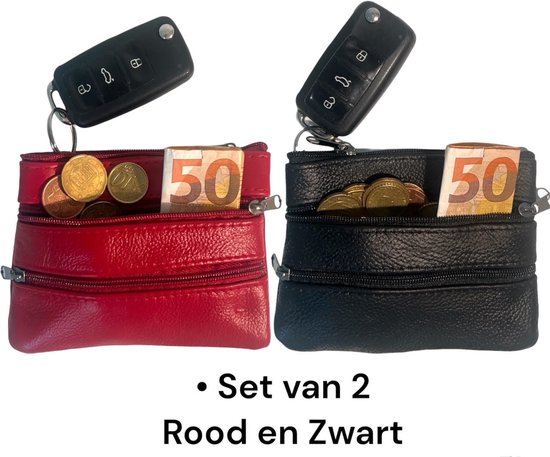 THL Design - Leren Sleuteletui - Sleuteltasje - Mini Portemonnee - 2 ...