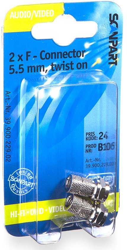 Scanpart F connector - Koppelstuk voor Coax Kabel - Geschikt voor Ziggo ...