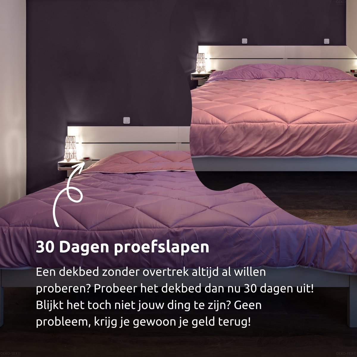 HappyBed lavendel/zephyr dekbed zonder overtrek | 240x220 cm - Bedrukt dekbed -... | bol.com