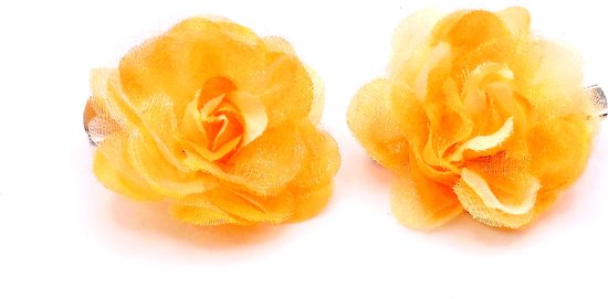 2 roosjes klein met duckklem oranje glinsterend | bol