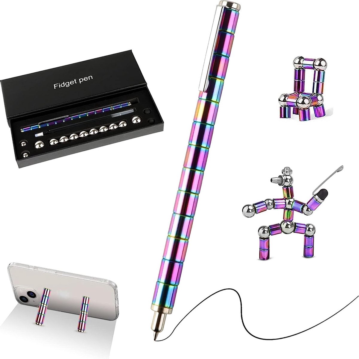 Fidget Pen - XXL Set - Multicolor - Extra Grote Set - Touchscreen Pen ...
