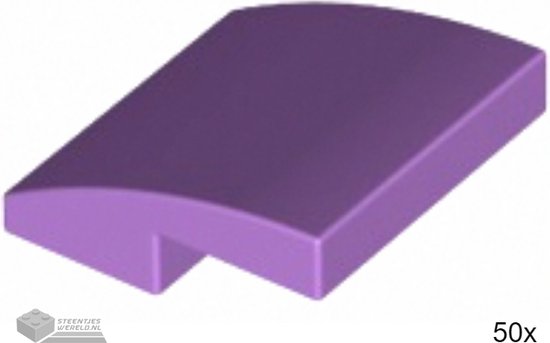 50x LEGO 15068 Dakpan gebogen Medium lavendel, 50 stuks | bol.com
