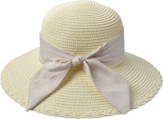 Juleeze Hoed Dames Wit Papierstro Zonnehoed | bol.com