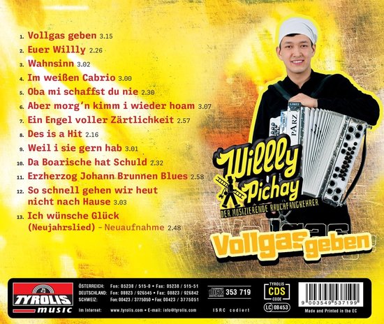Willy Pichay - Vollgas Geben - CD, Willy Pichay | Muziek | bol.com