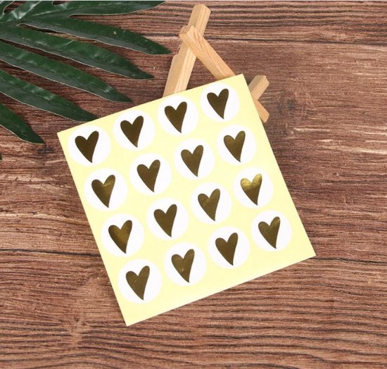 Sluitzegel Gouden Hartje - 16 Stuks Goud Hartje Sticker Voor Huwelijk Of Geboorte -... | bol