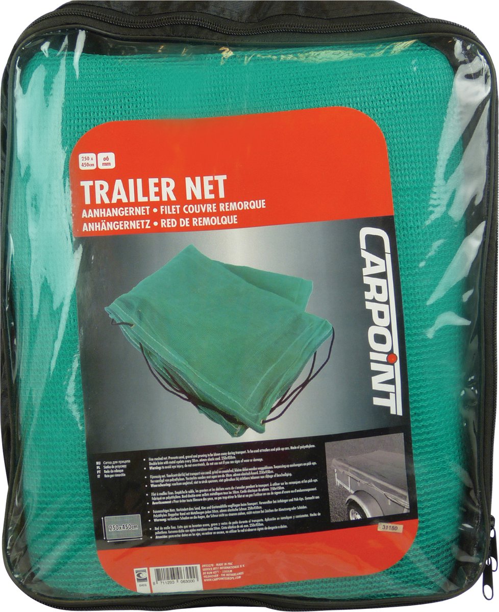 Carpoint Aanhangernet – Aanhangwagennet - 250x450cm - fijnmazig | bol
