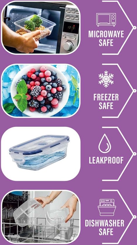 Gourmet vershouddozenset, 6-delig, voorraaddozen, BPA-vrij ...