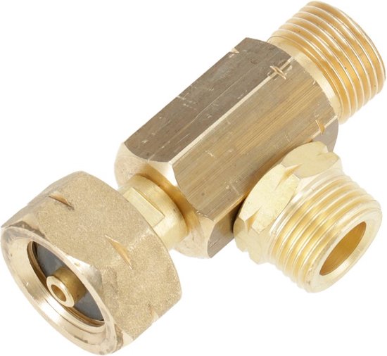 T-stuk Shell aansluiting van 2x fles en regelaar | bol