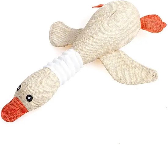 Hondenknuffel Eend - Hondenspeelgoed Eend - Wit | bol