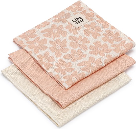 Lifa baby Hydrofiel Monddoek Bloom Bliss - 30x30 cm - 3 Stuks | bol.com