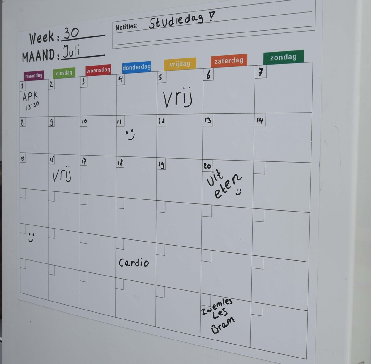 Magnetische weekplanner Whiteboard Koelkast – Weekplanner Magnetisch ...