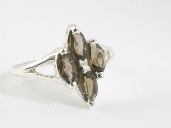 Fijne zilveren ring met rookkwarts - maat 16 | bol.com