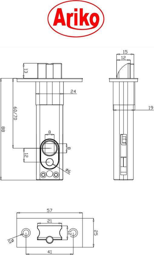 Ariko Code Deurslot met Klink - 1 zijde code - Zilver | bol
