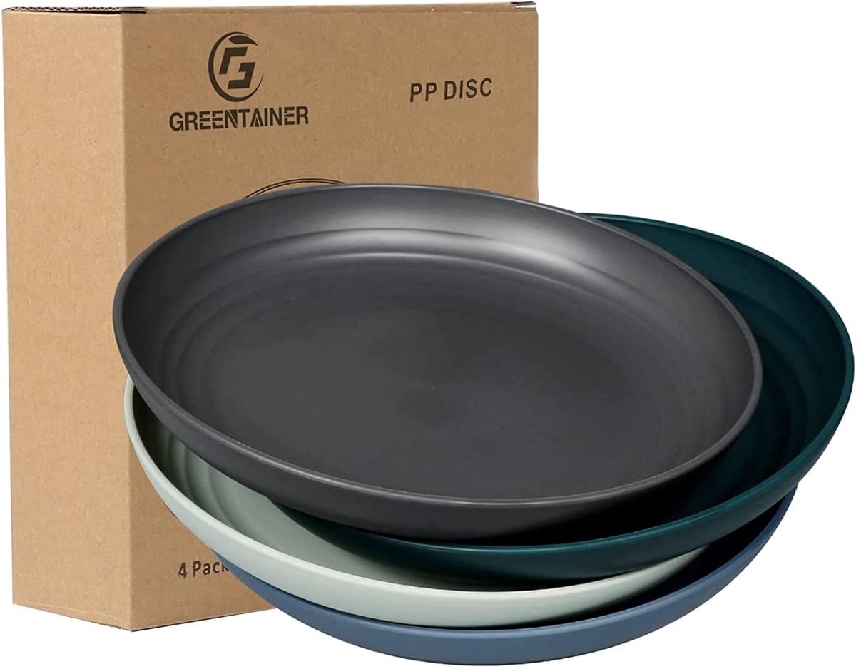 Set de 4 assiettes plates, 25 cm, assiettes à gâteaux biodégradables ...