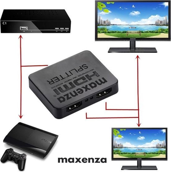 Maxenza Visual ProHD 2-Poorts HDMI Splitter - Volledige HD & 3D, 4K ...