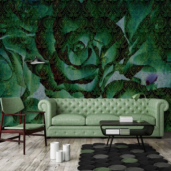 Fotobehang - Vlies Behang - Groene Roos - Kunst - 520 x 318 cm | bol