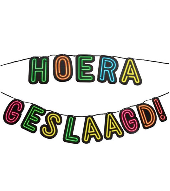 Neon slinger - hoera geslaagd | bol