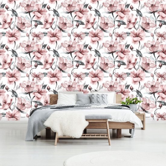 Fotobehang - Vlies Behang - Roze Bloemen - 416 x 290 cm | bol