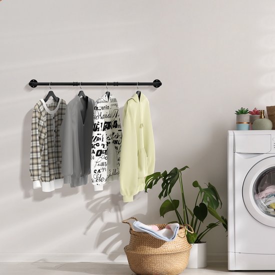 GEON - Kledingstang voor aan de Muur – Hoogwaardige Stalen Kledingroede ...