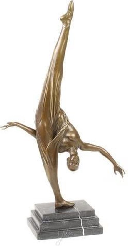 Bronzen beeld - Vrouwelijke Contortionist - Sculptuur - 58 cm hoog ...