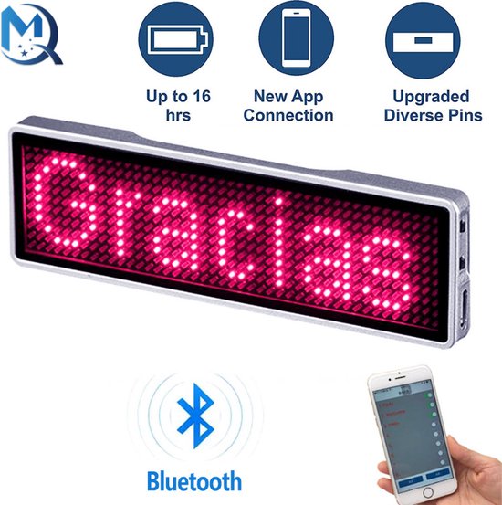 Mini led display - bluetooth - naam badge - badgehouder - badges ...