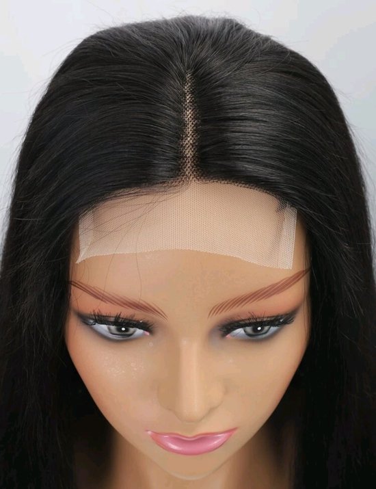 Pruik van echte mensenhaar stijl haar 100% human hair zwart 10 inch ...