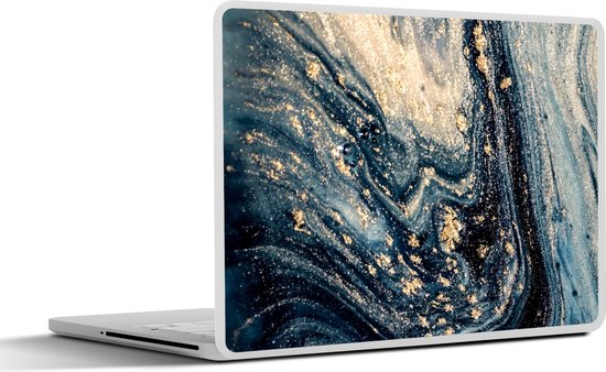Laptop sticker - 14 inch - Marmer print - Verf - Glitter - Goud ...