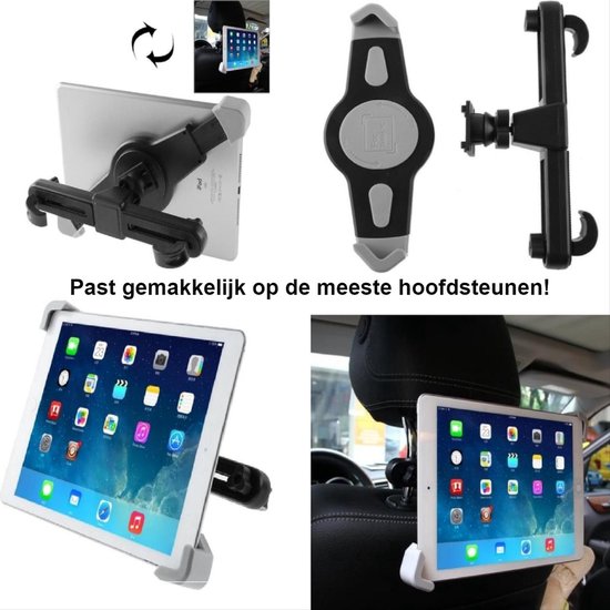 Premium Tablethouder voor Auto Hoofdsteun - Universeel - Zwart - van ...