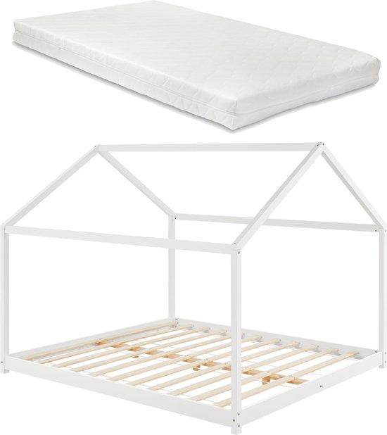 Kinderbed Curacao - Huisbed - Met Matras - Met Lattenbodem - 180x200cm ...