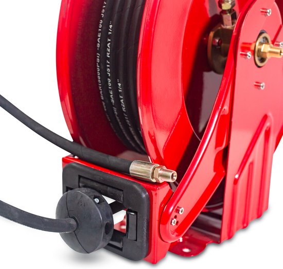 Haspel Vet 15 m ø 1/4 400 bar Gepoederlakt staal met automatische oprol ...