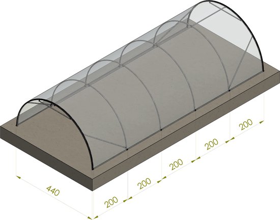 KWEEK - Folietunnel 440 cm breed en 6 meter lang | bol