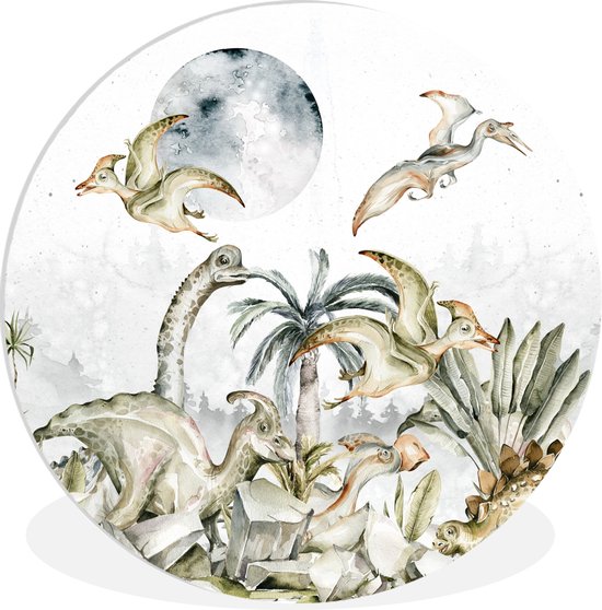 Wandcirkel - Wanddecoratie meisjes - Jongens - Dinosaurus - Kinderen - Jungle - Groen... | bol