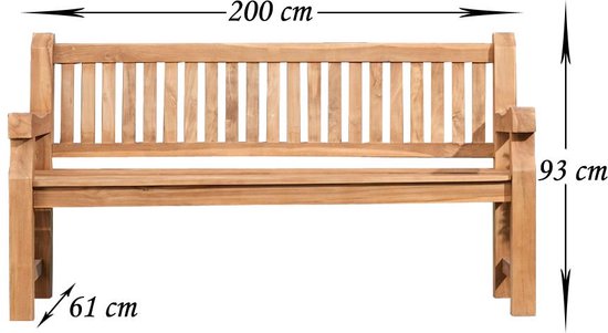 Houten bank - Tuinbank - Voor buiten - Tuinmeubelen - Decoratie - 200cm ...