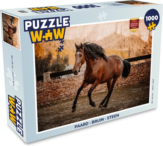 Puzzel Paard - Bruin - Steen - Legpuzzel - Puzzel 1000 stukjes ...