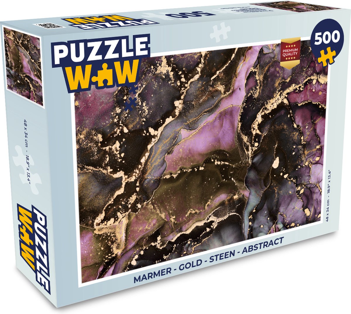 Puzzel Marmer - Gold - Steen - Abstract - Legpuzzel - Puzzel 500 ...