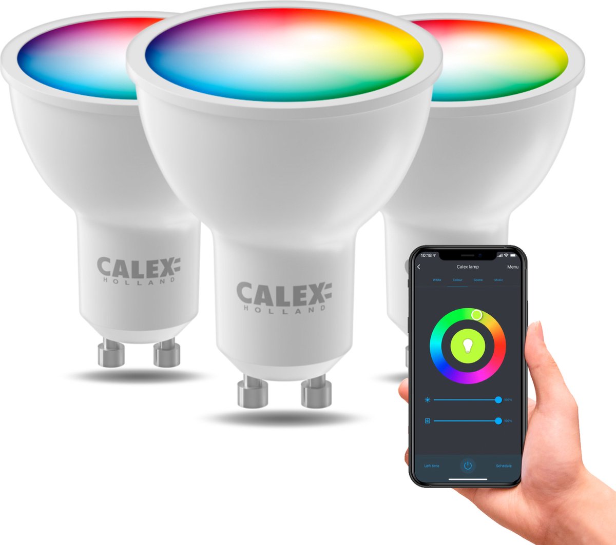Calex Slimme Lamp - Set van 3 stuks - Wifi LED Verlichting - GU10 - Smart Lichtbron -... | bol.com
