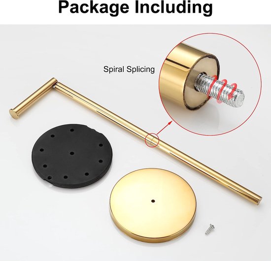 Gouden toiletrolhouder staand, 304 roestvrij stalen wc-papierhouder ...