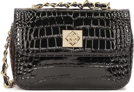 Lacquered small leather handbag | bol