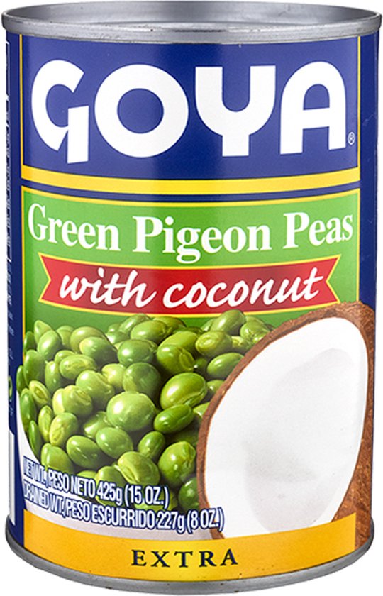 Goya Green Pigeon Peas met kokos - Glutenvrij, vetarm, vezelrijk - 425g ...