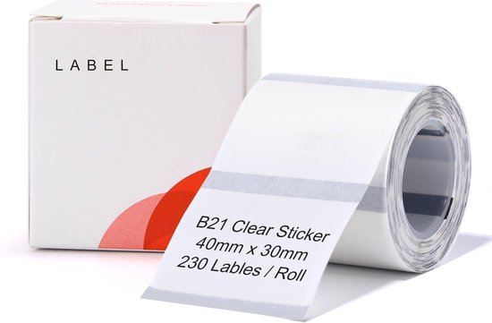 Niimbot - Labels/Etiketten B1/B21 - 40x60mm - 125 vellen - Transparant ...