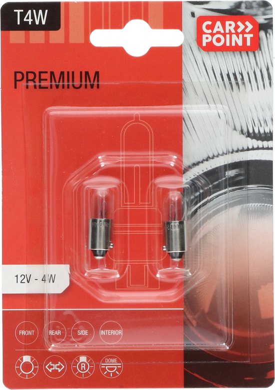 Carpoint Premium Autolampen 12V T4W 2 Stuks | bol