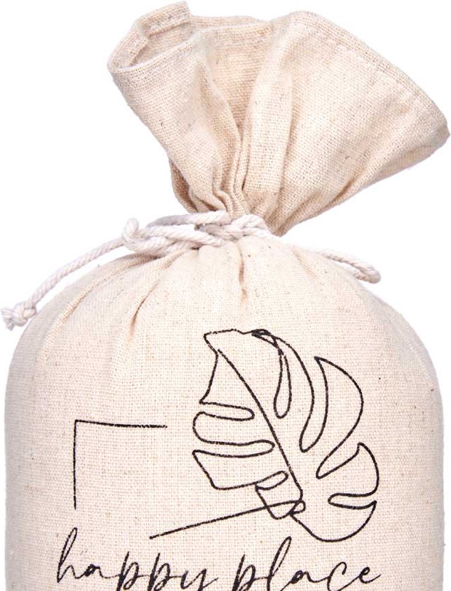 Giftdecor Deurstopper - 1 kilo - beige - canvas - Happy place - D13 x ...