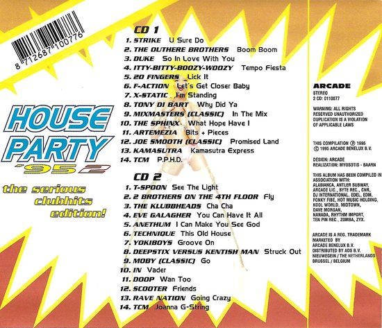 House Party 95-2-The Serious Clubhits Edition!, various artists | CD ...