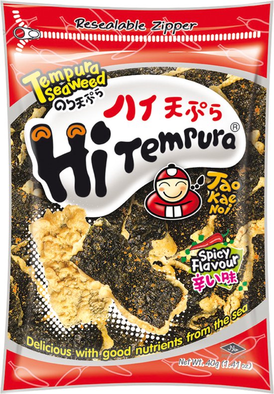 Zeewier chips - 40 gr - tempura seaweed spicy - chips - zeewier snack ...