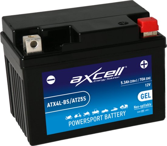 Axcell Powersport Battery Atx4l Bs Gel Accu 12 Volt 5 3ah Bol
