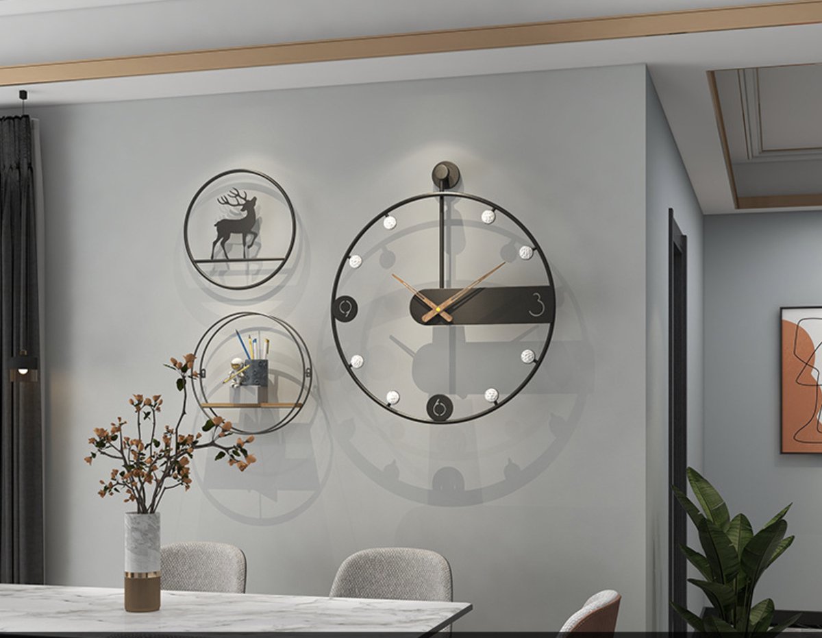 Luxaliving - Klok - Wandklok - Klok met kristalen - Moderne Klok ...